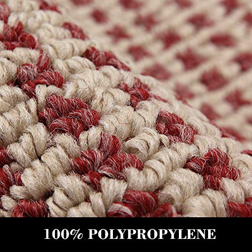 COSY HOMEER 28X18 Inch Washable Kitchen Rug Mats are Made of Polypropylene Square Rug Cushion Which is Anti Slippery and Stain Resistance Red 2 Pcs