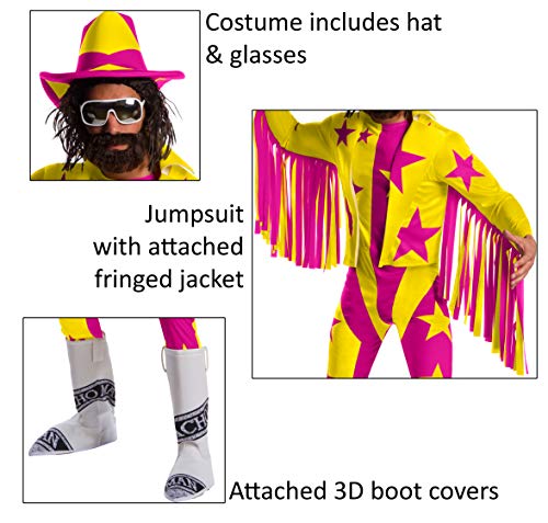 Rubies Men's Adult Deluxe Macho Man Randy Savage Adult Costume, As Shown, Standard