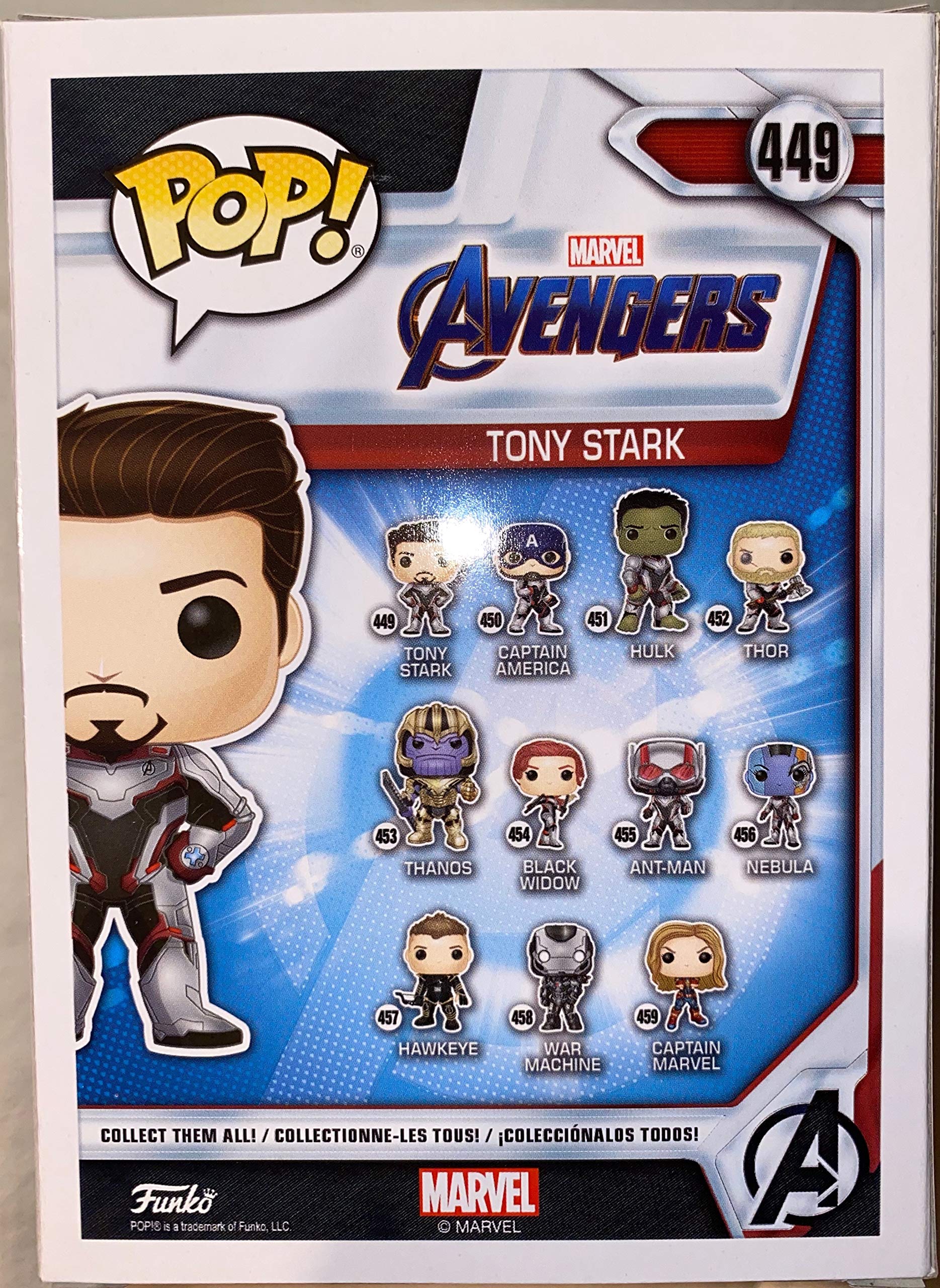 Funko Pop Avengers Endgame Tony Stark Iron Man Glow in the Dark Action Figure Red and Gold
