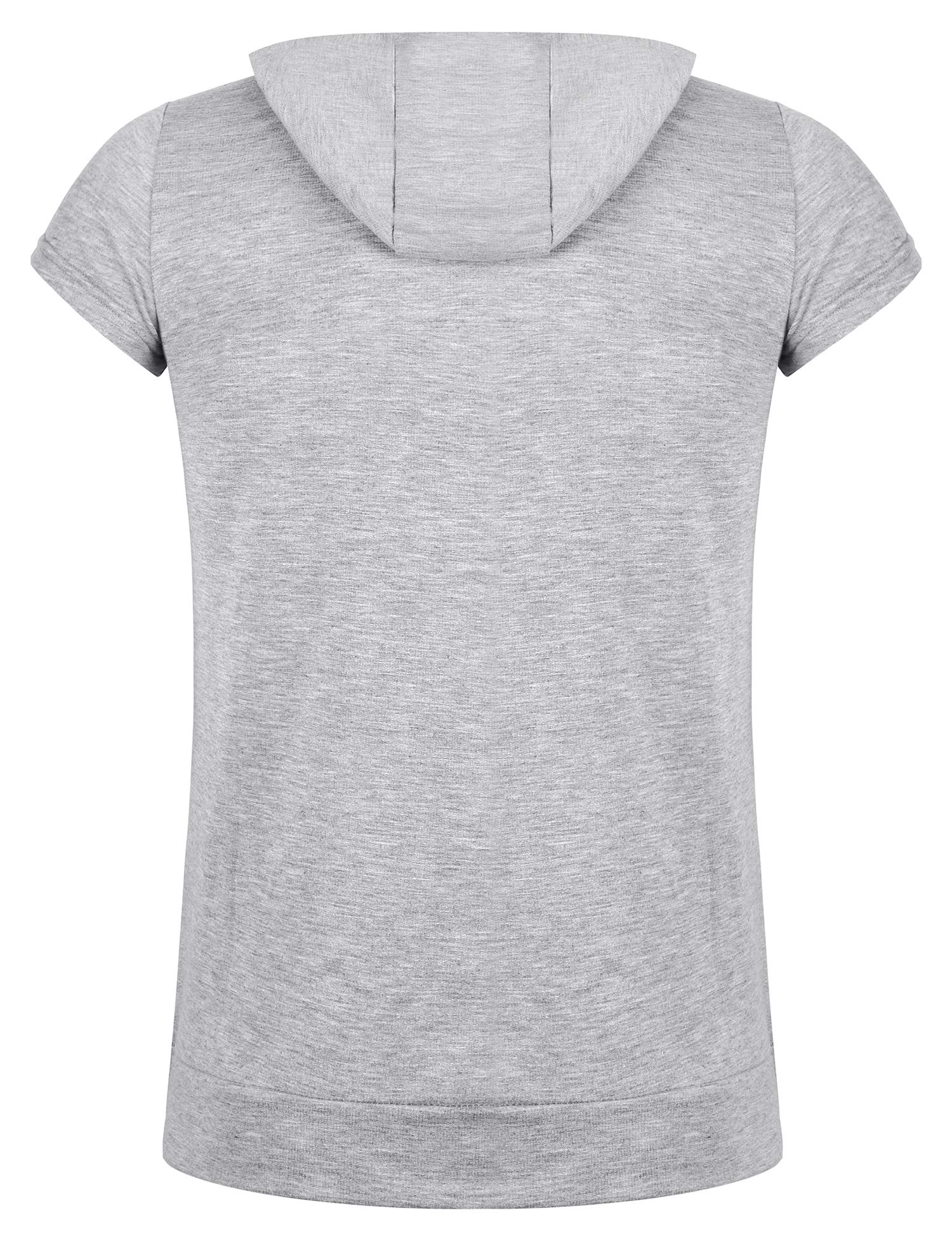 Poriff Mens Workout Running Shirts Sleevles Hoodies Plain Workout Tank Tops Grey S