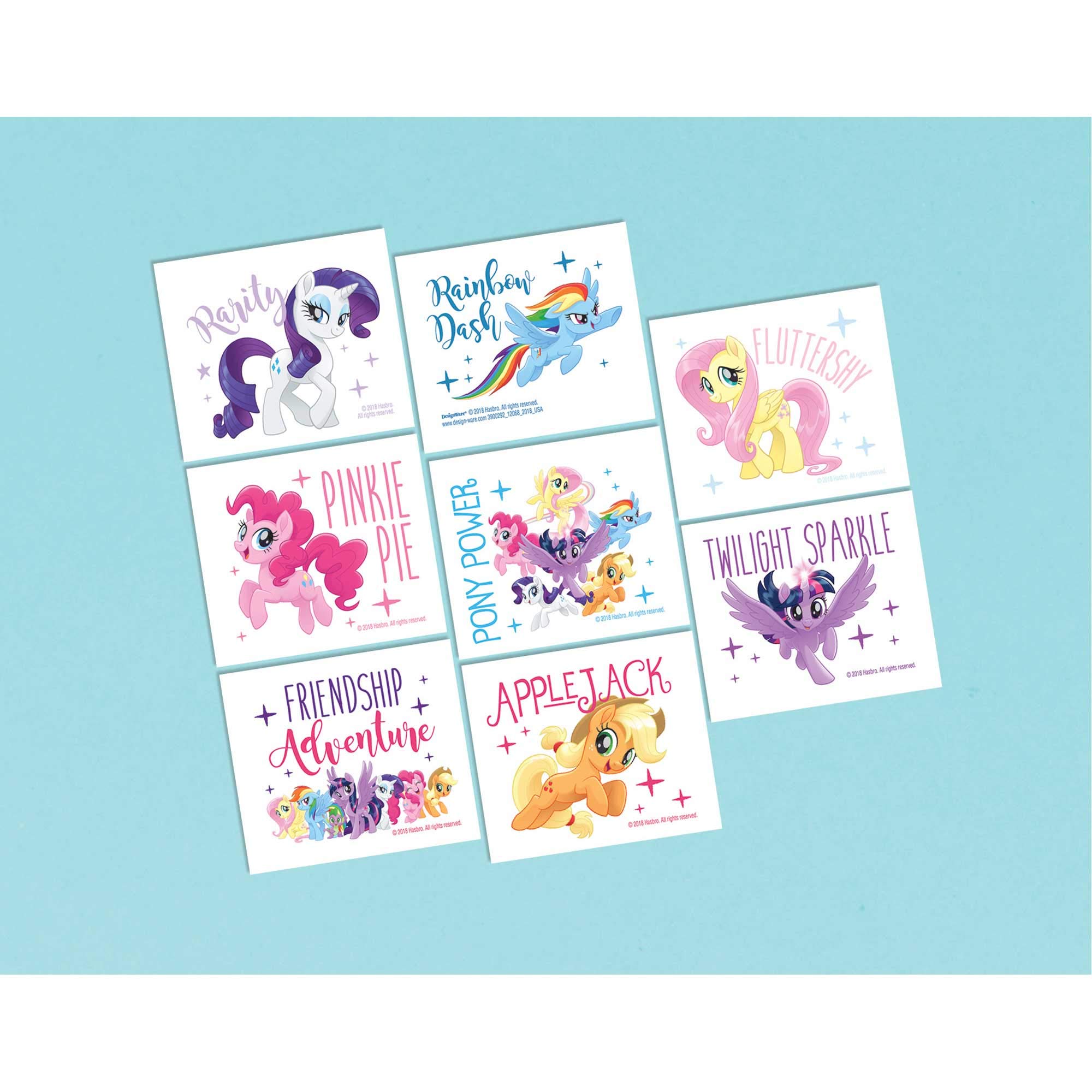 amscan My Little Pony Friendship Adventures Tattoos | 2" x 1 3/4" | 8 Pcs.
