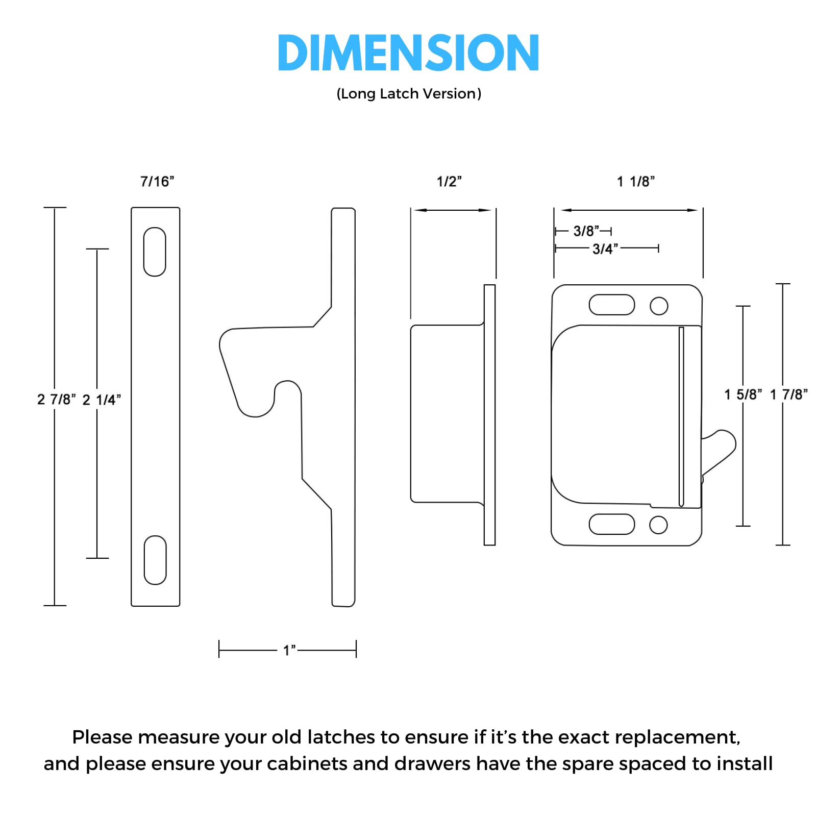 Eurizen RV Drawer Latches and Catches, Eurizen 6 Pack RV Cabinet Door Latches and Catches, 10 Pull Force Latches for Home and Cabinet Doors, Ideal for RV, Camper, Motor, Home, Trailor