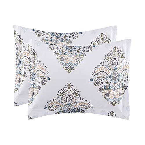 JUCFHY Queen Size Hotel Collections Super Soft Egyptian Cotton 3 Piece Modern Bedding Medallion Damask Duvet Cover Set-1000-Thread-Count Bedding Set 1 Duvet Cover and 2 Pillow Shams