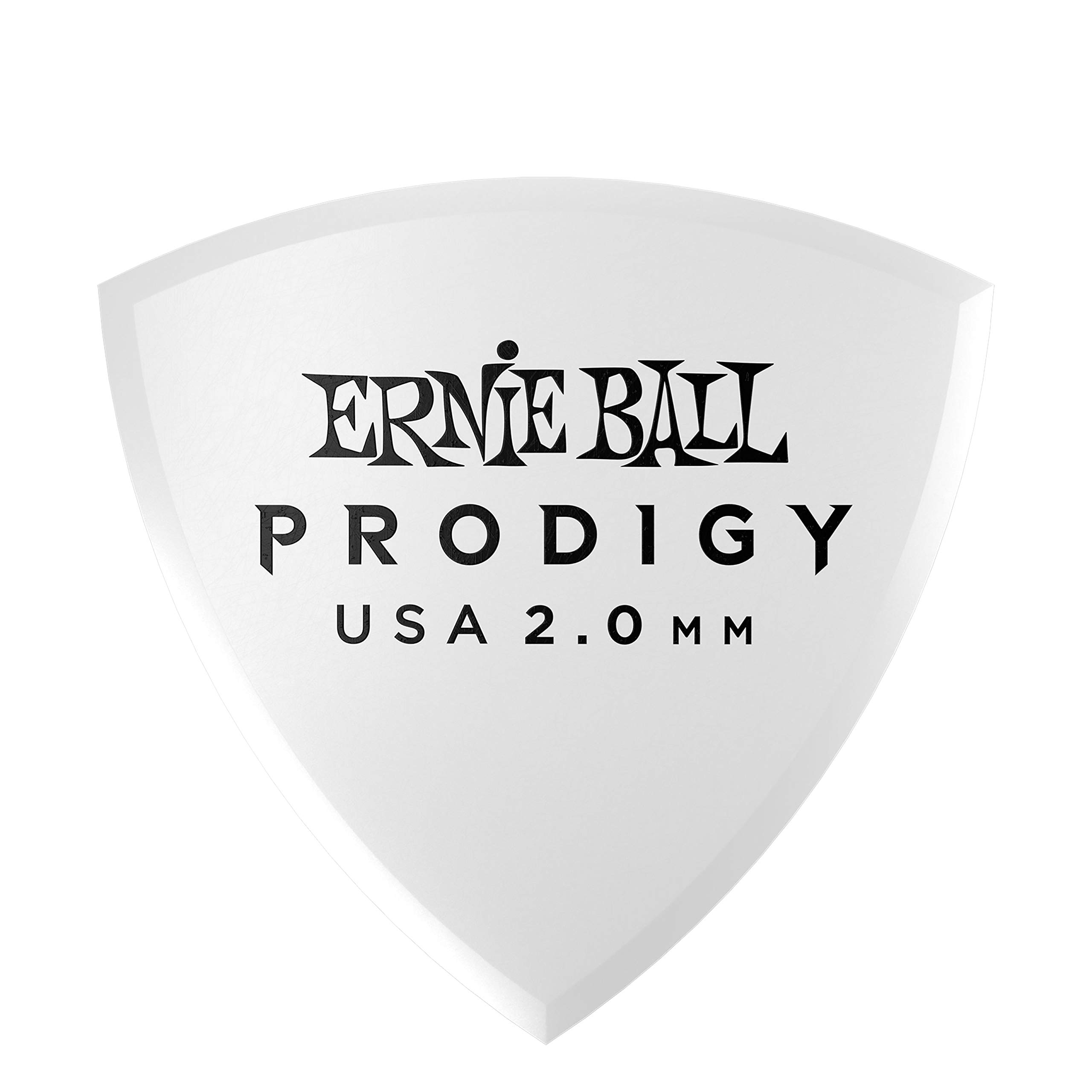 Ernie Ball Prodigy Guitar Picks, Shield, White 2.0mm, 6-pack (P09337)