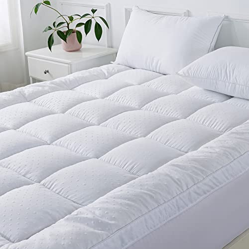 NALUKA Mattress Topper Full Size, Cooling Extra Thick Breathable Mattress Pad, 3D Bubble Soft Quilted Fabric Mattress Cover with 1200 GSM 3D Down Alternative Fill (8-21”Deep Pocket)