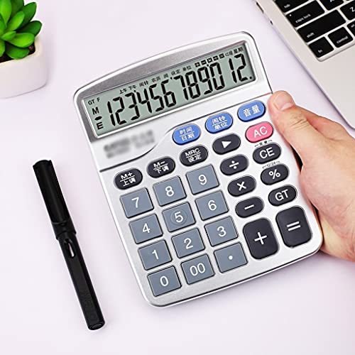 Voice Scientific Calculator,12-Digit Large Keys with Electronic Piano Playing Function Calculator,Suitable Financial Accounting Calculators