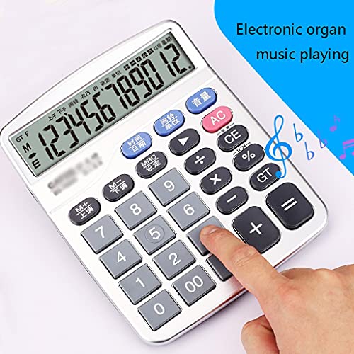 Voice Scientific Calculator,12-Digit Large Keys with Electronic Piano Playing Function Calculator,Suitable Financial Accounting Calculators