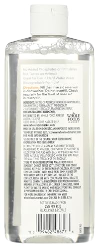 365 by Whole Foods Market, Rinse Aid Dishwasher Automatic Wild Orange, 8 Fl Oz