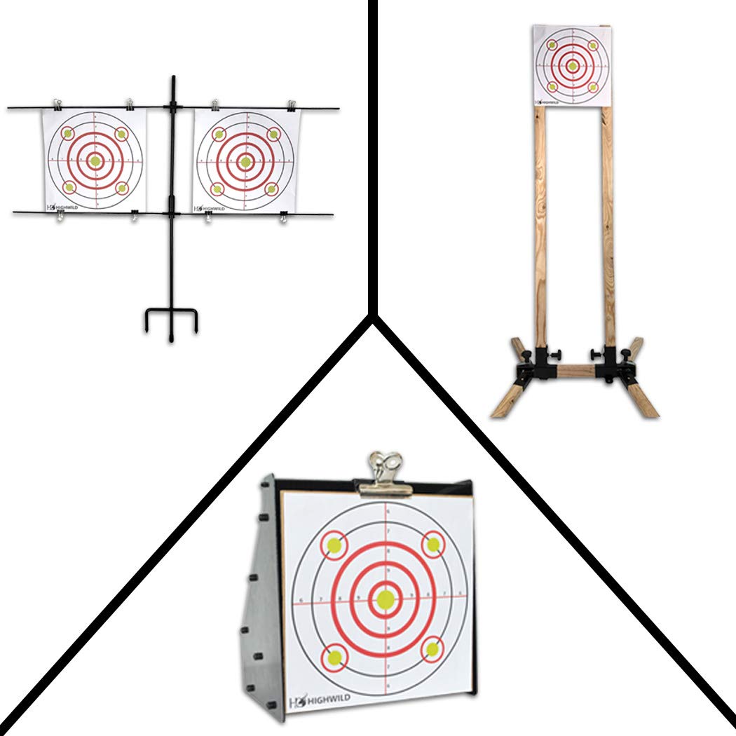 Highwild Paper Targets - Bullseye Shooting Targets Sheet Paper - for Air Rifle/Airsoft Pistol Practice Bullet Traps - 11"x 11", 50 Pack