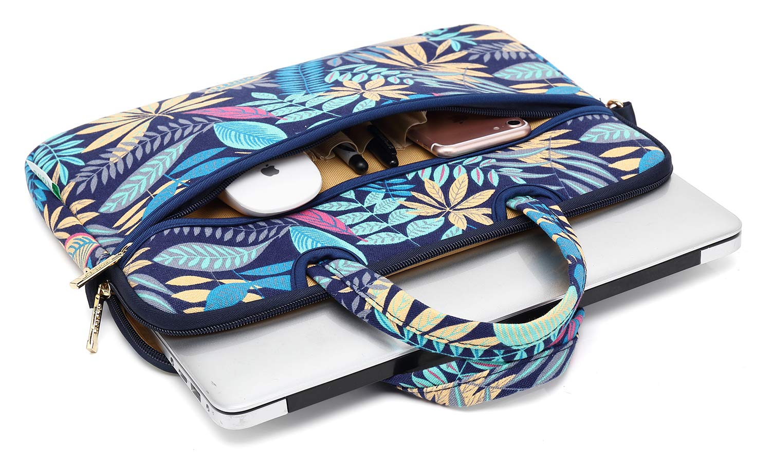 kayond Forest Series Bule Patten Waterproof Laptop Shoulder Messenger Bag Case Sleeve for 12 Inch 13.3 Inch Laptop