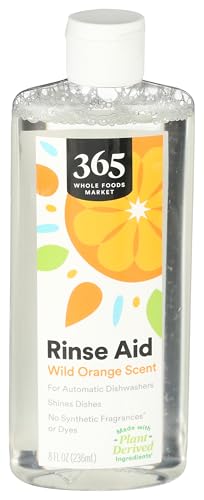 365 by Whole Foods Market, Rinse Aid Dishwasher Automatic Wild Orange, 8 Fl Oz