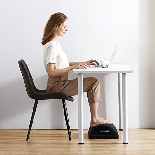 Foot Rest for Under Desk at Work, with 2 Optional Covers for Replacing, Double Layer Adjustable Foot Rest for Office, Home, Airplane, Travel, by HUANUO