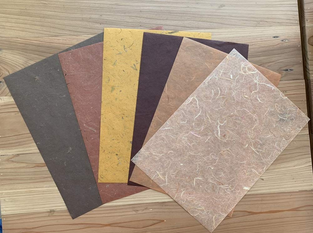 Mixed Brown Mulberry Paper Sheet Design Craft Hand Made Art Tissue Japan Origami Washi