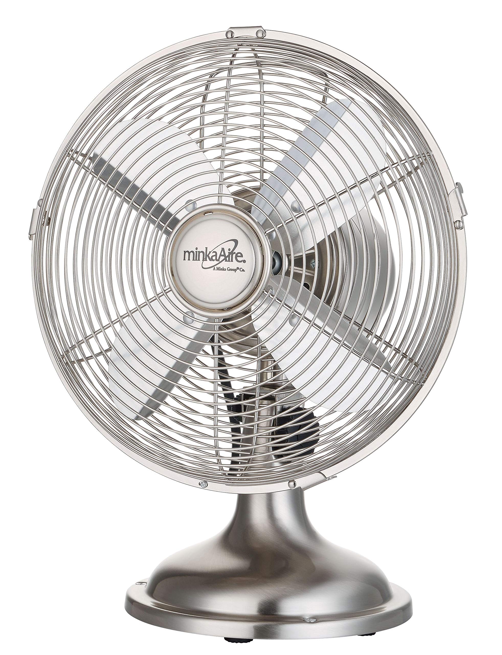 Minka-Aire F310-BN Retro II Style Table Top Fan in Brushed Nickel