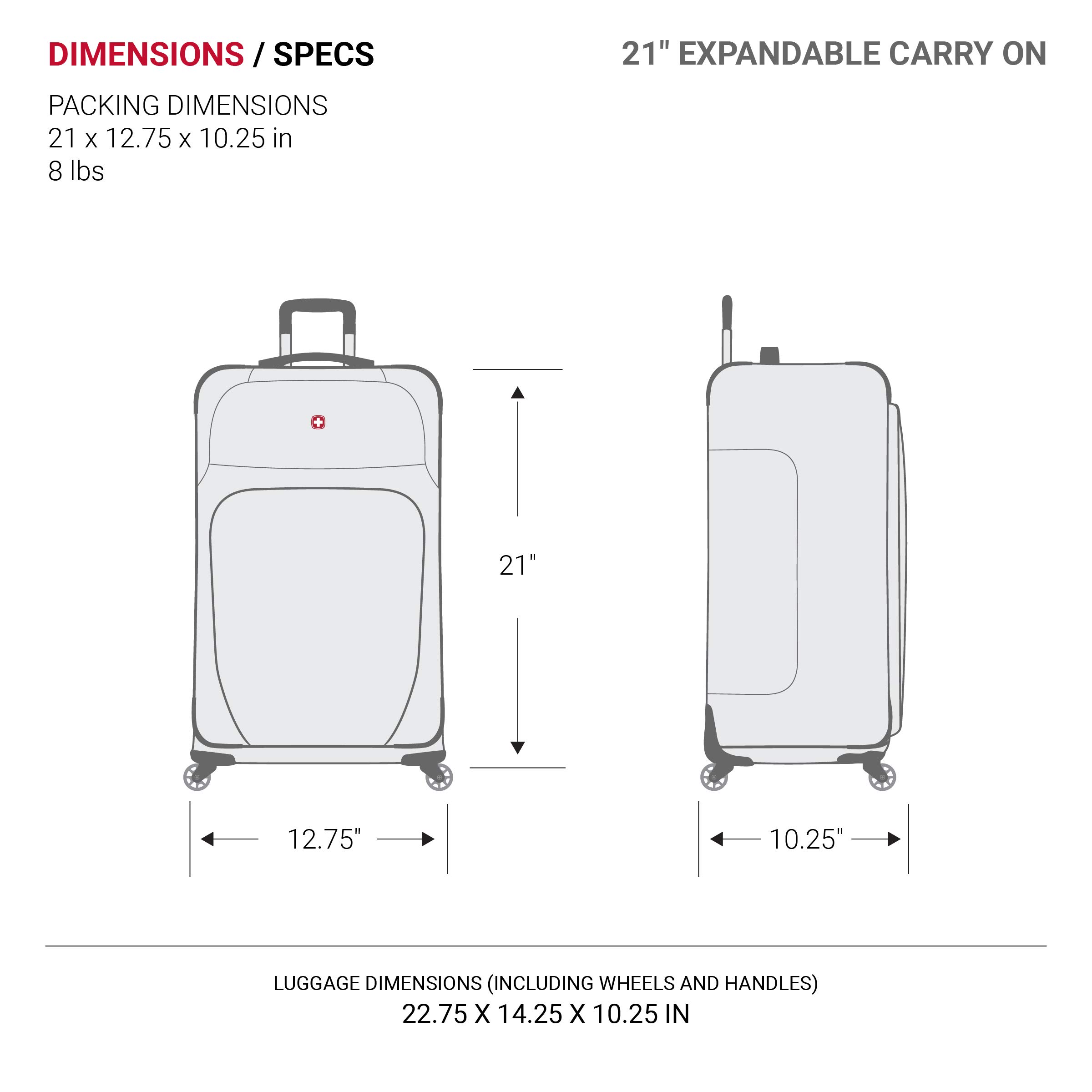 SwissGear Sion Softside Luggage with Spinner Wheels, Black, 3 Piece Set (21/25/29)