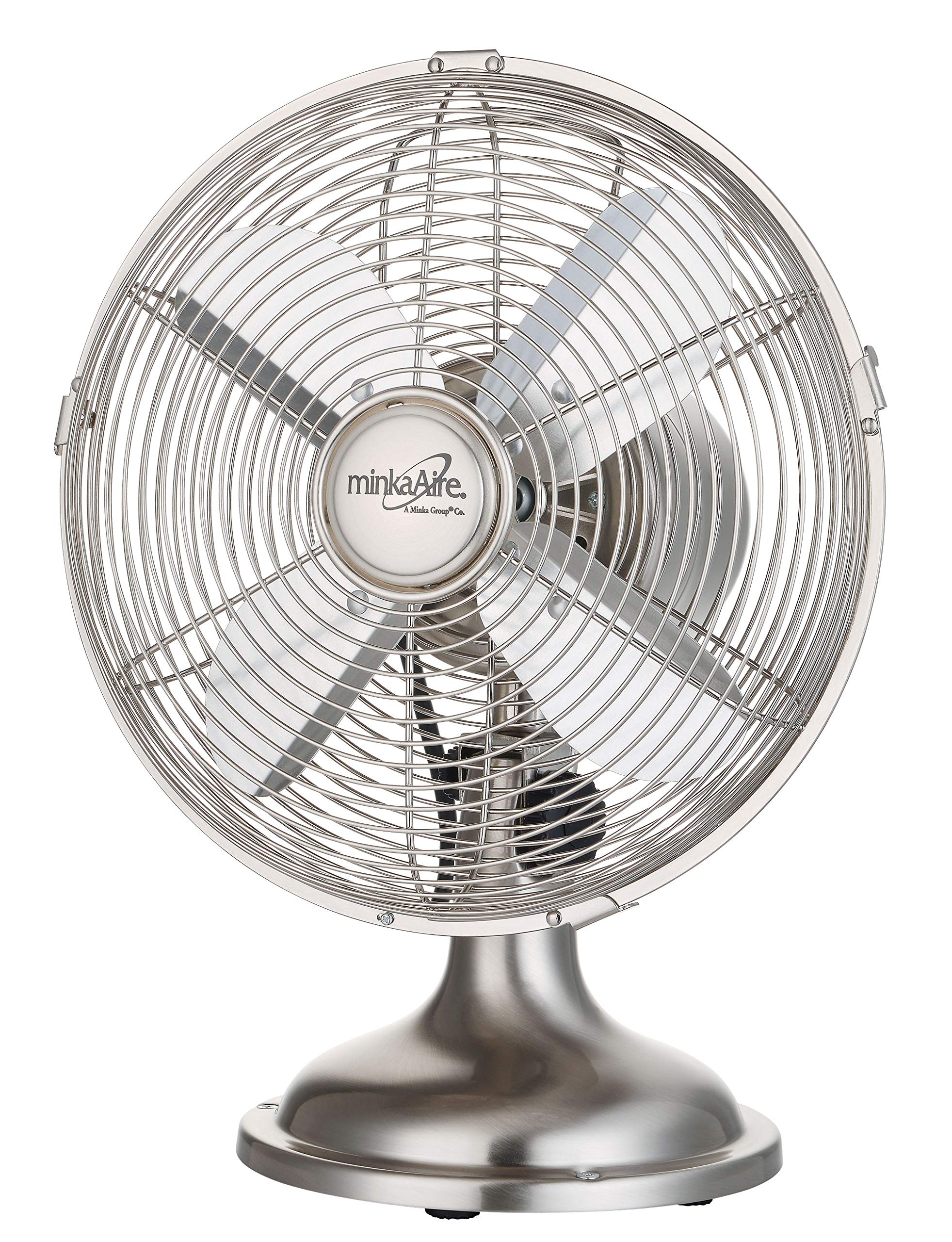 Minka-Aire F310-BN Retro II Style Table Top Fan in Brushed Nickel