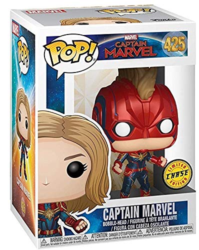 Marvel: Captain Marvel - Masked Captain Marvel Limited Edition Chase Funko Pop! Vinyl Figure (Includes Compatible Pop Box Protector Case)