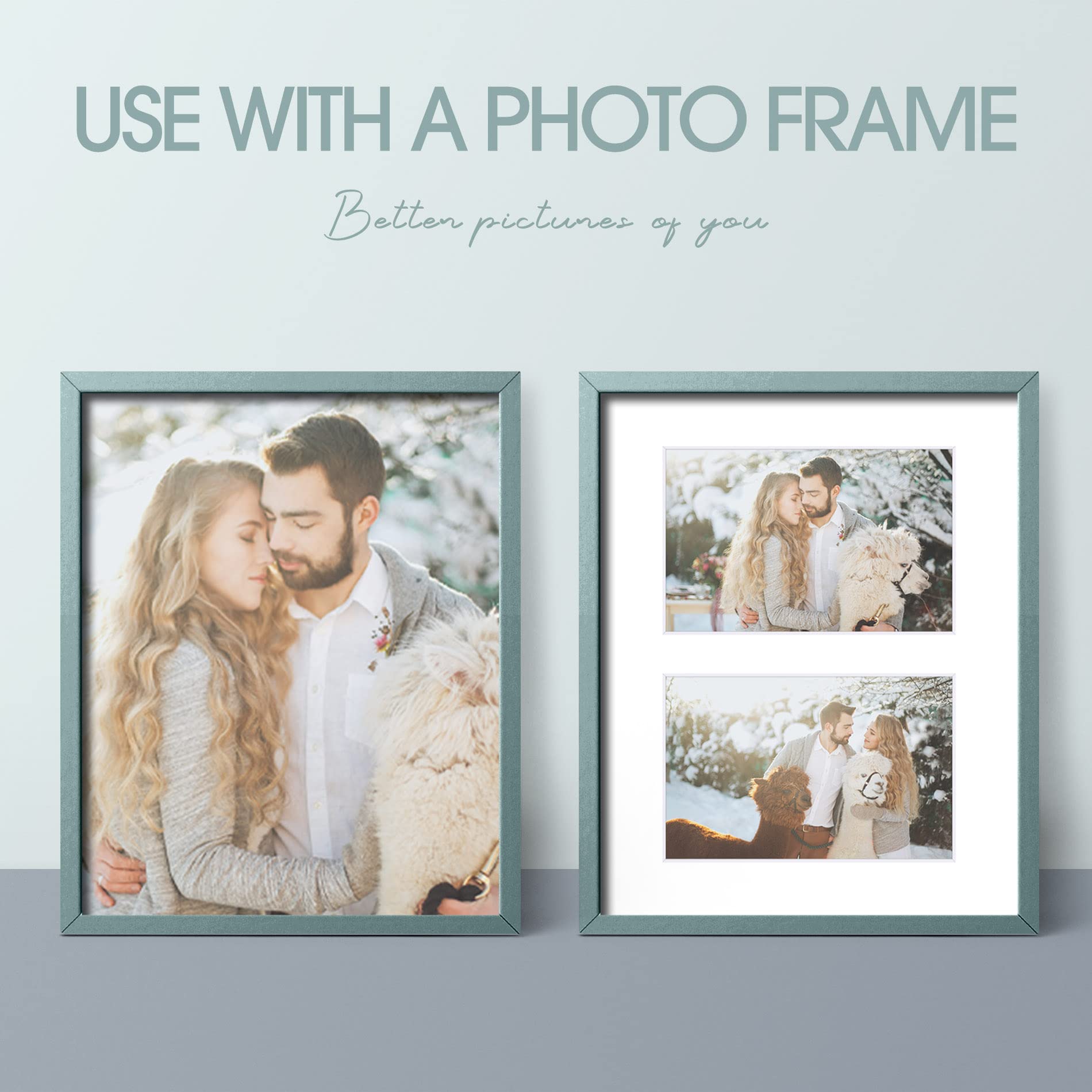 8x10 White Mat for (2) 4X6 Pictures - Pack of 10 - White Core Bevel Cut Acid-Free Mat Boards for Artworks, Prints, Photographs - Great for Weddings, Engagements, Graduations - Signature Friendly