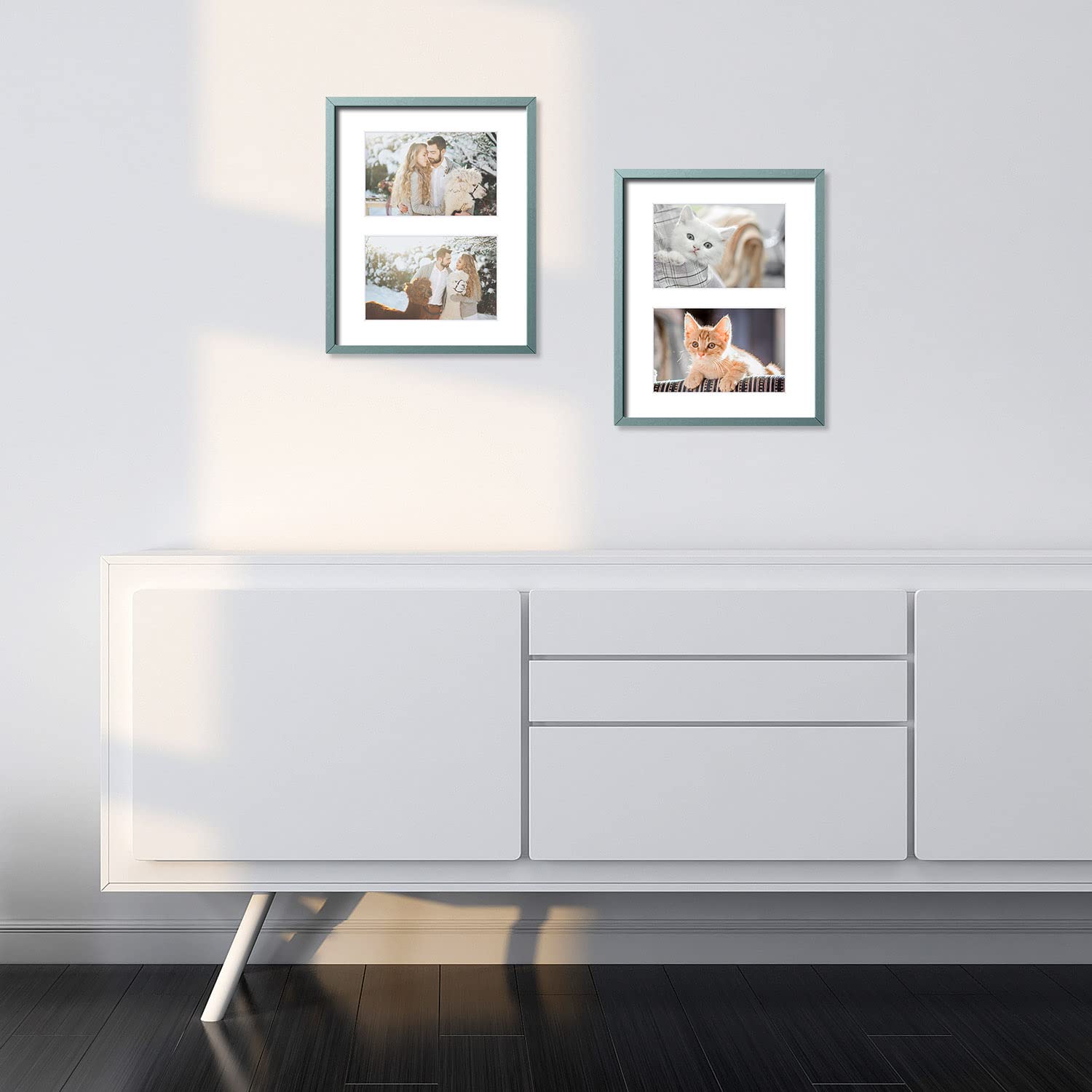8x10 White Mat for (2) 4X6 Pictures - Pack of 10 - White Core Bevel Cut Acid-Free Mat Boards for Artworks, Prints, Photographs - Great for Weddings, Engagements, Graduations - Signature Friendly