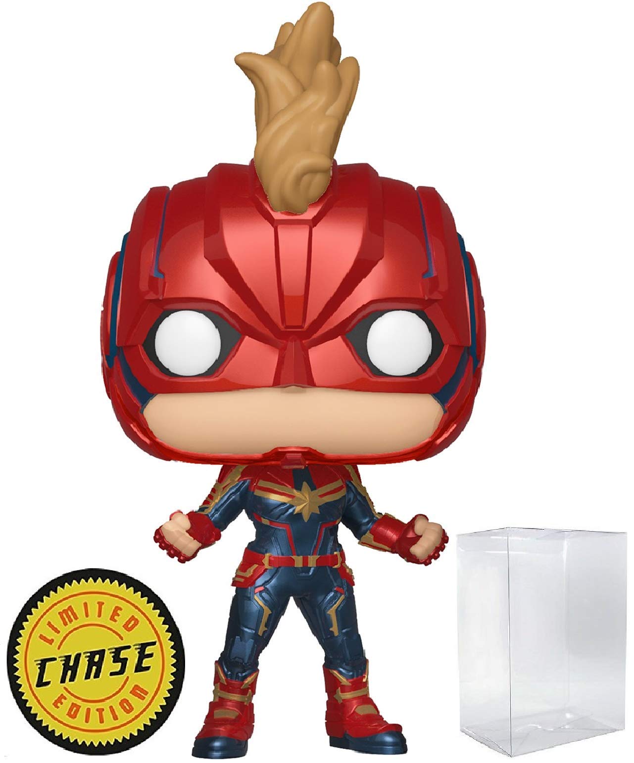 Marvel: Captain Marvel - Masked Captain Marvel Limited Edition Chase Funko Pop! Vinyl Figure (Includes Compatible Pop Box Protector Case)