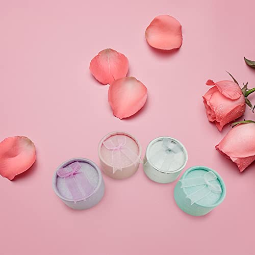 TACYKIBD 24Pcs Gift Box Set, Cardboard Ring Box with Foam and Bow Small Jewelry Box for Christmas, Birthday, Anniversaries, Valentine’s Day, Mother’s Day and Other Festivals (Assorted Color)