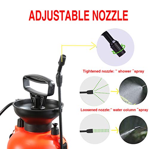 CLICIC Lawn and Garden Portable Sprayer - 2 Gallon - Pump Pressure Sprayer Includes Shoulder Strap