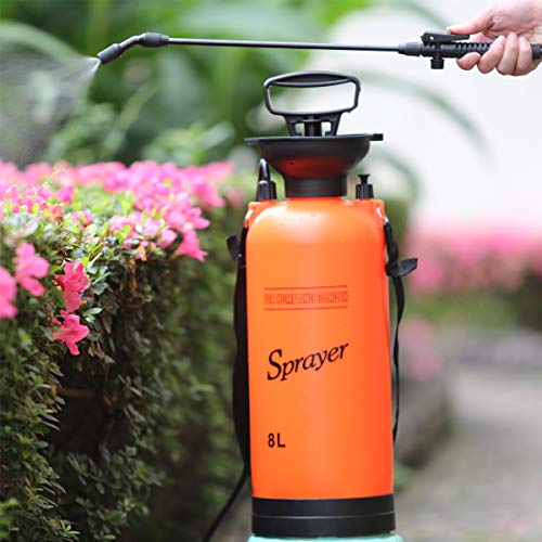CLICIC Lawn and Garden Portable Sprayer - 2 Gallon - Pump Pressure Sprayer Includes Shoulder Strap