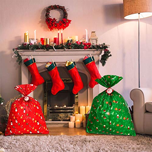 DLY Christmas large bag Jumbo Gift Bag,Christmas Giant Gift Bags extea-Large-Gift-Bag for Gifts - 36" x 44" Christmas Prints