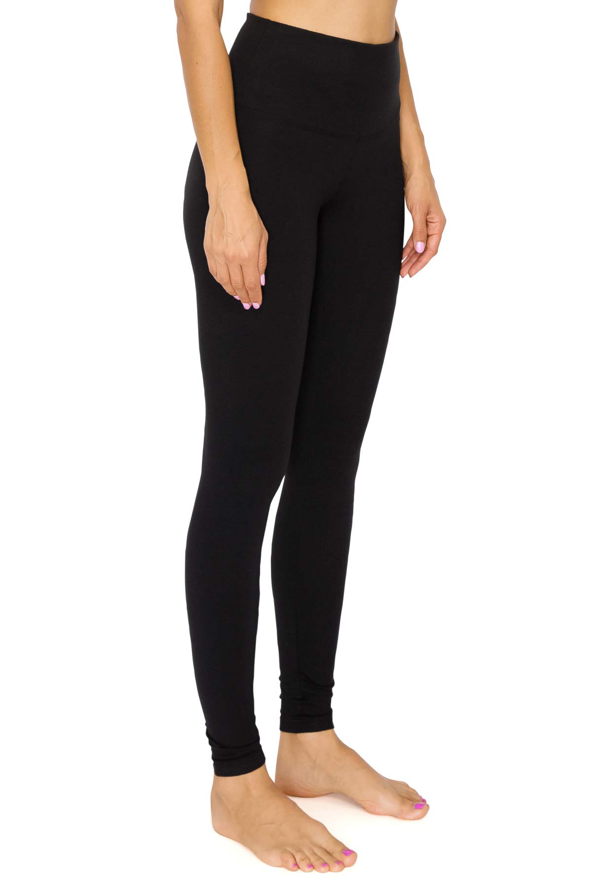 Leggings Depot Womens ActiveFlex 5" Waistband High Waisted Active Leggings Pants (Black, 1X)