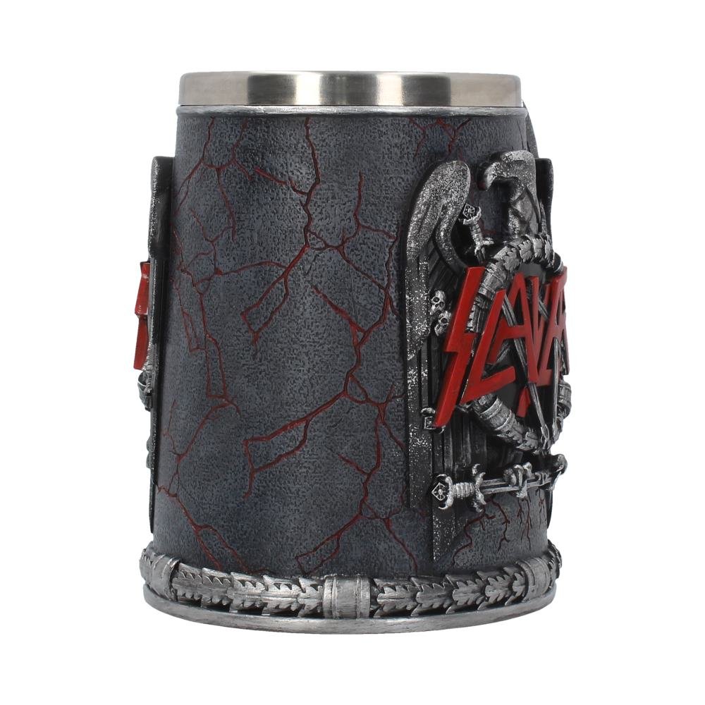 Nemesis Now B4128M8 Slayer Tankard Mug 14cm Black, Resin w/Stainless Steel Insert, Grey