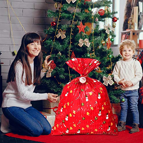 DLY Christmas large bag Jumbo Gift Bag,Christmas Giant Gift Bags extea-Large-Gift-Bag for Gifts - 36" x 44" Christmas Prints