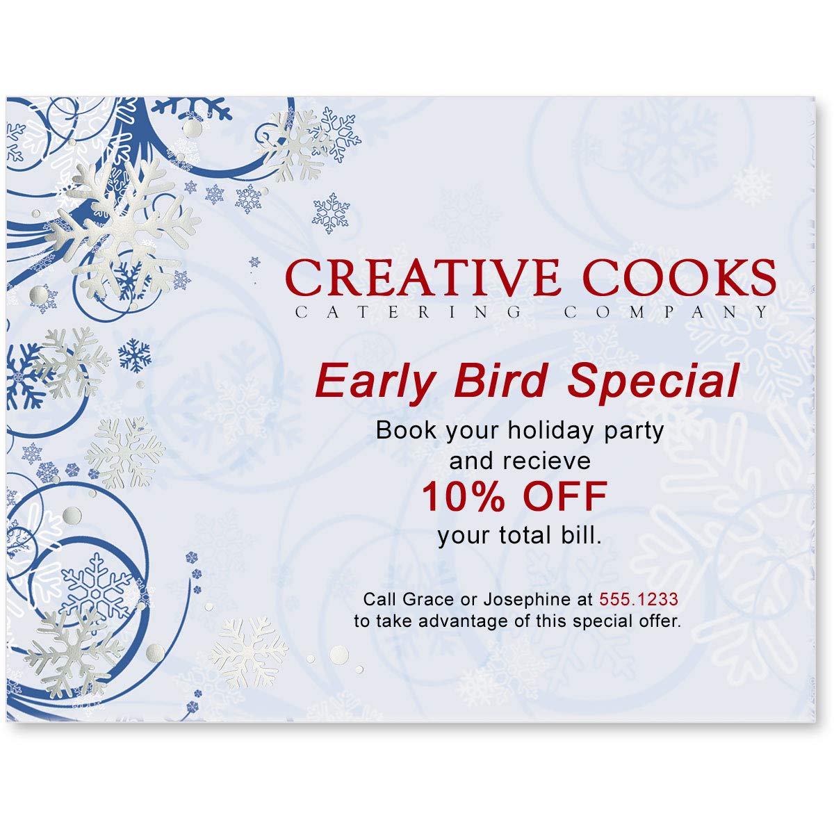 PaperDirect Winter Waltz Postcards, Silver Foil Accents, 100 Count, Standard 4¼ inch x 5½ inch