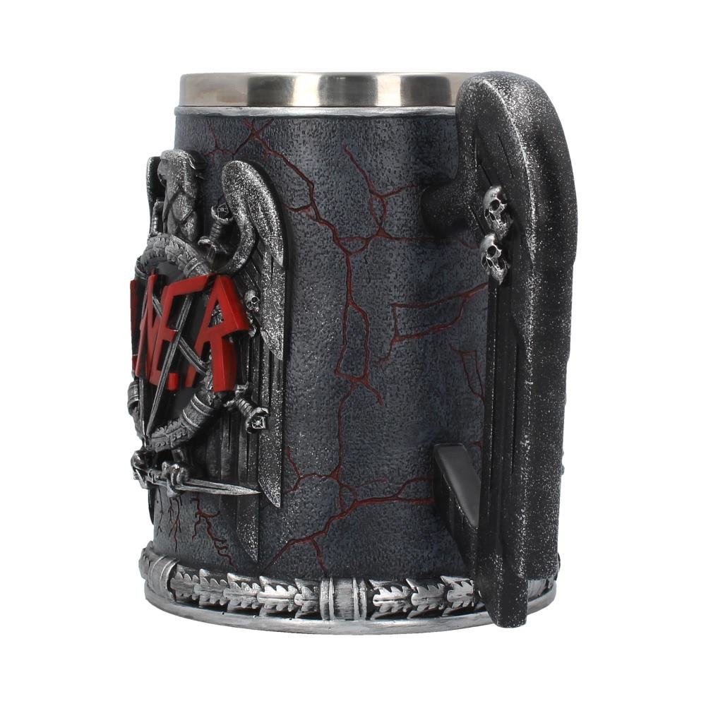 Nemesis Now B4128M8 Slayer Tankard Mug 14cm Black, Resin w/Stainless Steel Insert, Grey