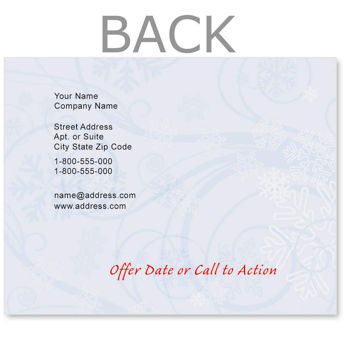 PaperDirect Winter Waltz Postcards, Silver Foil Accents, 100 Count, Standard 4¼ inch x 5½ inch