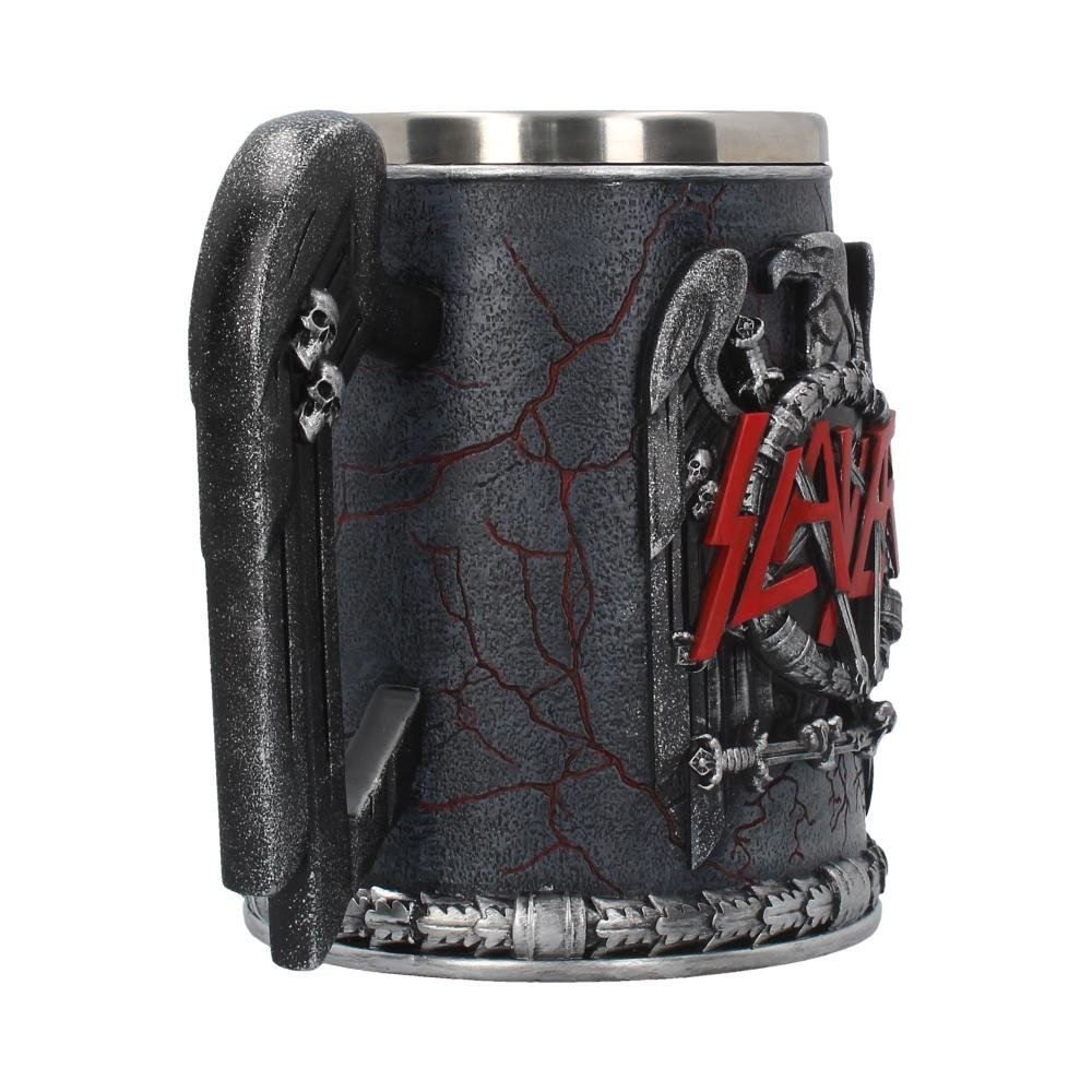 Nemesis Now B4128M8 Slayer Tankard Mug 14cm Black, Resin w/Stainless Steel Insert, Grey