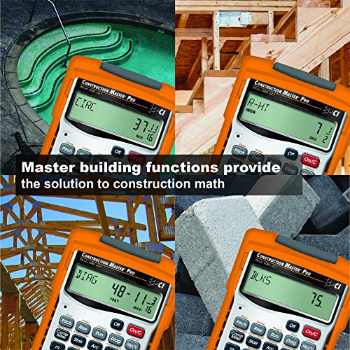 Calculated Industries 4065 Construction Master Pro Advanced Construction Math Feet-inch-Fraction Calculator for Contractors, Estimators, Builders, Framers, Remodelers, Renovators and Carpenters