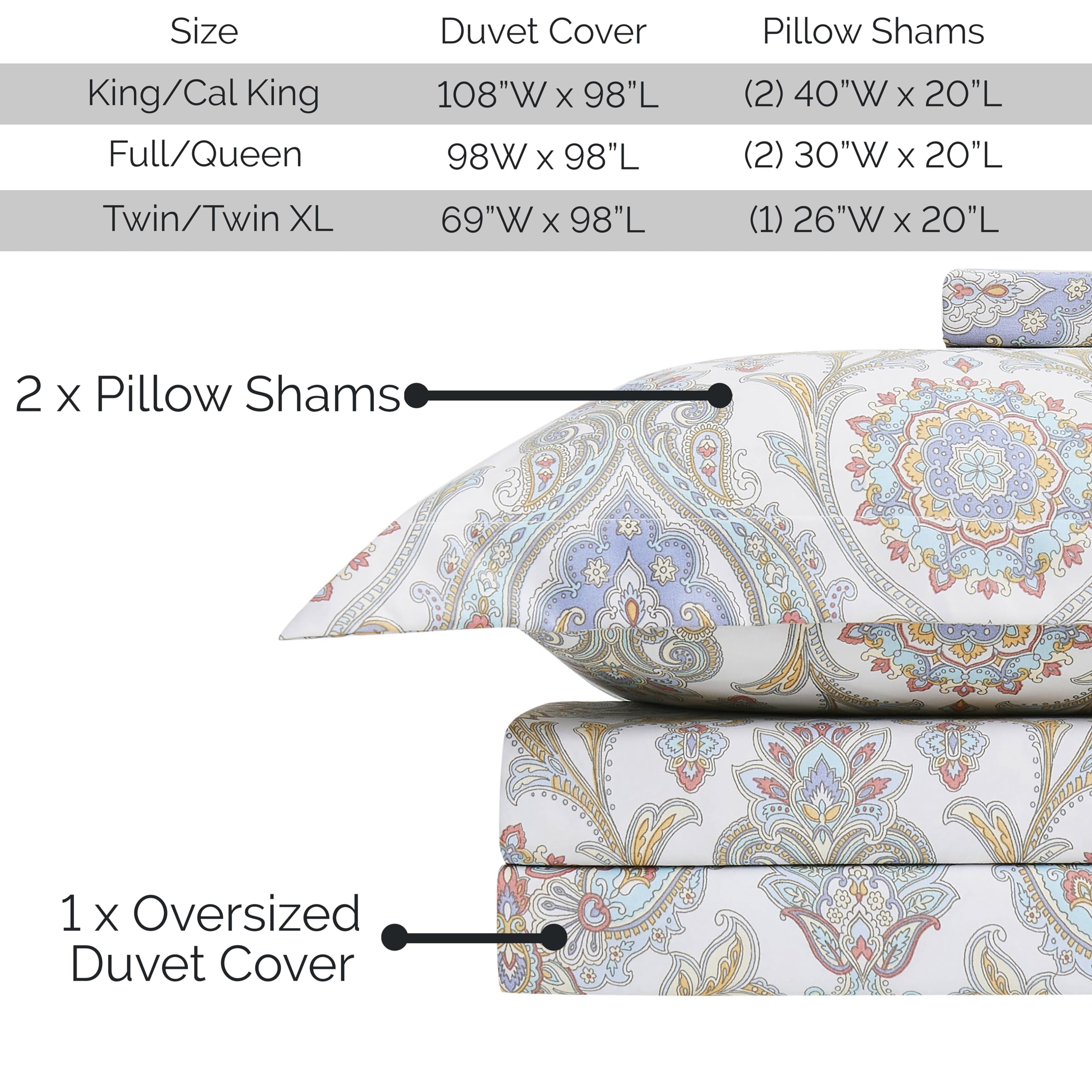 Southshore Fine Living, Inc. Oversized King/California King Duvet Cover Set Soft Premium Bedding with Zipper Closure Includes 1 Duvet Cover and 2 Pillow Shams, Machine Washable, Aqua