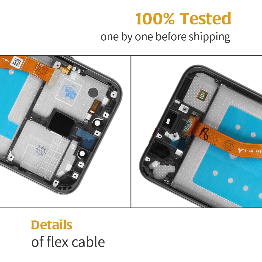 Compatible with Huawei Mate 20 Lite SNE LCD Display Screen Replacement,for Huawei Mate 20 Lite SNE LX1 LX2 LX3 Display LCD Panel Repair Parts Kit,with Tempered Glass+Tools(Black) (Black with Frame)