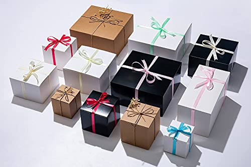 GEFTOL Gift Box 20 Pack 6 x 6 x 4 inches Fold Box Paper Gift Box Bridesmaids Proposal Box for Bridal Birthday Party Christmas(Black)