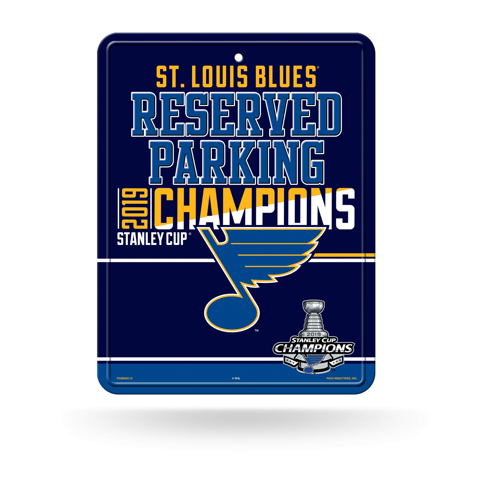 Rico Industries NHL St. Louis Blues 8.5-Inch by 11-Inch Metal Parking Sign Décor