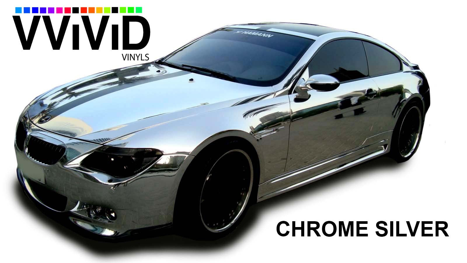 VViViD Gloss Chrome Silver Vinyl Wrap Adhesive Film Roll Air Release DIY Decal Sheet (1ft x 5ft)