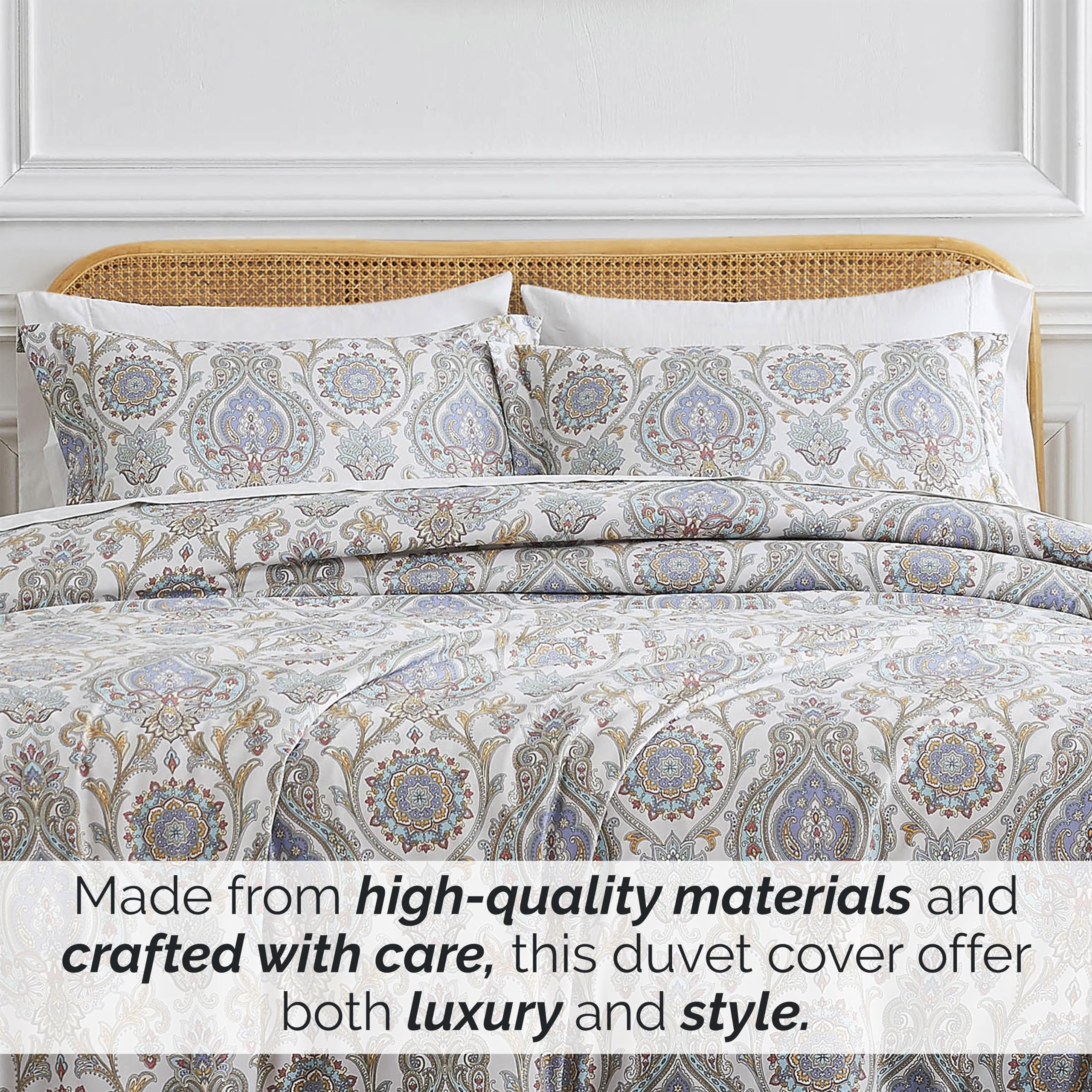 Southshore Fine Living, Inc. Oversized King/California King Duvet Cover Set Soft Premium Bedding with Zipper Closure Includes 1 Duvet Cover and 2 Pillow Shams, Machine Washable, Aqua