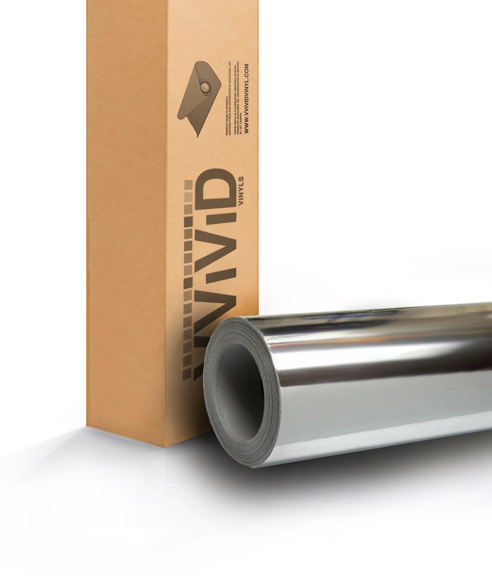 VViViD Gloss Chrome Silver Vinyl Wrap Adhesive Film Roll Air Release DIY Decal Sheet (1ft x 5ft)