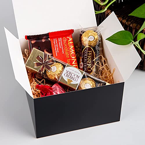 GEFTOL Gift Box 20 Pack 6 x 6 x 4 inches Fold Box Paper Gift Box Bridesmaids Proposal Box for Bridal Birthday Party Christmas(Black)
