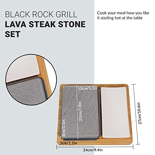 Black Rock Grill - Premium Lava Stone Cooking Set for Sizzling Steak and Seafood, Restaurant-Quality Meals at Home