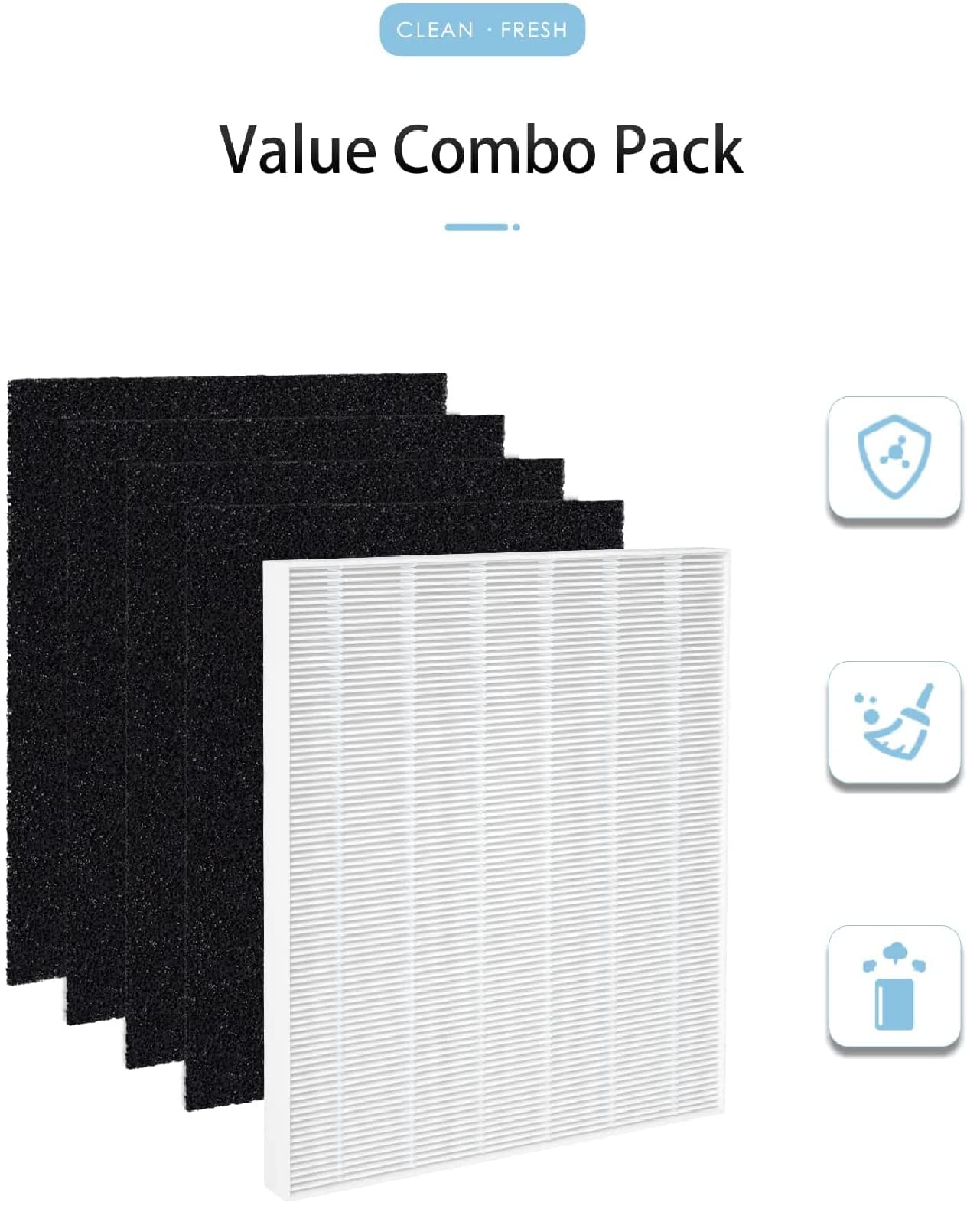 C535 Replacement Filter A Kit Compatible with Winix C535, 5300-2, P300, 5300, Repalce 115115, 1-Pack