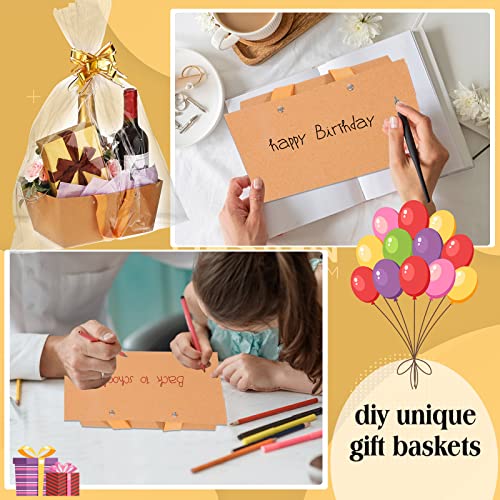 30 Pieces Baskets with Handle for Gifts Empty with Cellophane Basket Bags Tissue Paper Bows Ribbons Bulk Empty Gift Basket with Handles for Graduation Birthday Party Wedding Holiday