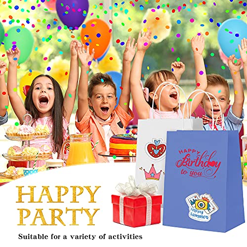 HaiQuan Blue Gift Bags 50Pcs 8 x 4.75 x 10 inchs Paper Gift Bags Medium Size Paper Gift Bags Bulk for Shopping, Packaging, Wedding, Retail, Party, Recycled(BLUE)
