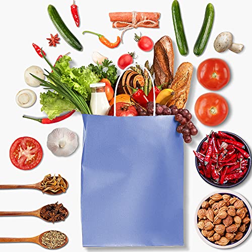 HaiQuan Blue Gift Bags 50Pcs 8 x 4.75 x 10 inchs Paper Gift Bags Medium Size Paper Gift Bags Bulk for Shopping, Packaging, Wedding, Retail, Party, Recycled(BLUE)