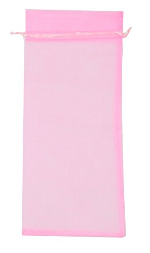 Wuligirl 20pcs Drawstring Organza Wine Bottle Bag 5.5 by 14.5 Inch Pink Wrapping Gift Bags Baby Shower Wedding Favors Party Charcoal Reusable Pouches Package Bags(20pcs Pink)